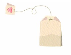 Love Tea Bag Embroidery Design | EmbroideryDesigns.com