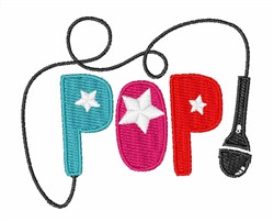 Pop Microphone Embroidery Design | EmbroideryDesigns.com