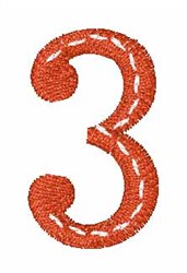 Embroidered Font Number 3 Embroidery Design | EmbroideryDesigns.com