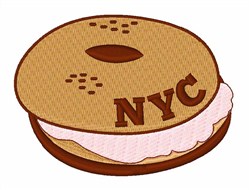 NYC Bagel & Cream Cheese Embroidery Design | EmbroideryDesigns.com