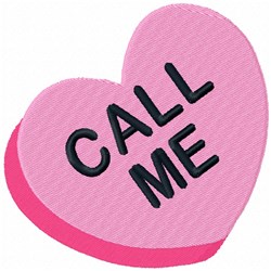 Call Me Conversation Heart Embroidery Design | EmbroideryDesigns.com