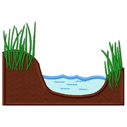Pond Scene Embroidery Design | EmbroideryDesigns.com