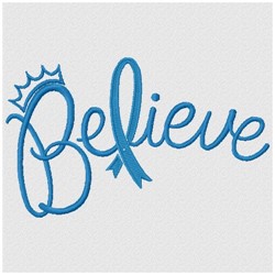 Believe Ribbon Embroidery Design | EmbroideryDesigns.com