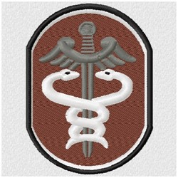 Medical Caduceus Embroidery Design | EmbroideryDesigns.com
