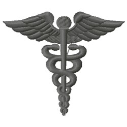 Medical Caduceus Embroidery Design | EmbroideryDesigns.com