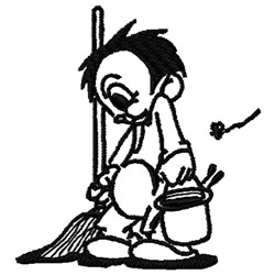 Mop Boy Embroidery Design | EmbroideryDesigns.com