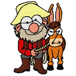 Miner & Mule Embroidery Design | EmbroideryDesigns.com