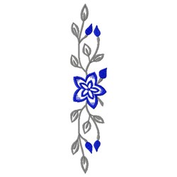 Vertical Floral Border Embroidery Design | EmbroideryDesigns.com