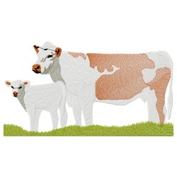 Cow & Calf Embroidery Design | EmbroideryDesigns.com