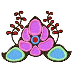 Colorful Asian Flowers Embroidery Design | EmbroideryDesigns.com