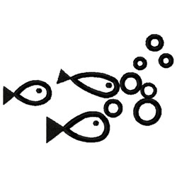Swimming Fish Outline Embroidery Design | EmbroideryDesigns.com