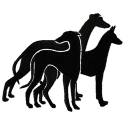 Greyhounds Silhouette Embroidery Design | EmbroideryDesigns.com