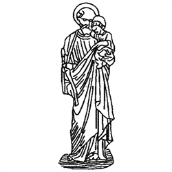 St. Joseph Statue Outline Embroidery Design | EmbroideryDesigns.com