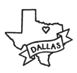 Texas State Outline Embroidery Design | EmbroideryDesigns.com