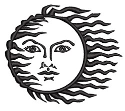 Face On Sun Embroidery Design | EmbroideryDesigns.com