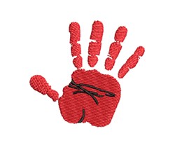 Red Hand Embroidery Design | EmbroideryDesigns.com