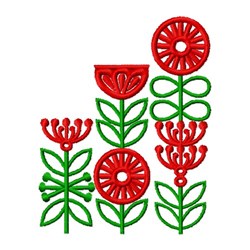 Red Flowers Embroidery Design | EmbroideryDesigns.com