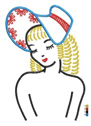 Shy Girl Embroidery Design | EmbroideryDesigns.com