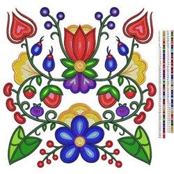 Floral Folk Art Embroidery Design | EmbroideryDesigns.com