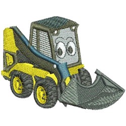 Cartoon Front Loader Embroidery Design | EmbroideryDesigns.com