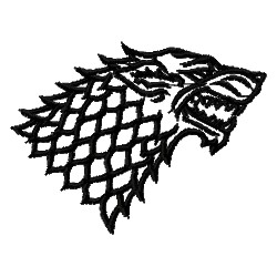 HOUSE STARK WOLF Embroidery Design | EmbroideryDesigns.com