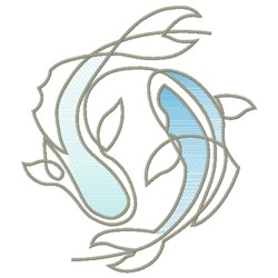 KOI FISH LINE ART Embroidery Design | EmbroideryDesigns.com