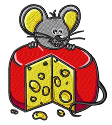 Mouse & Cheese Embroidery Design | EmbroideryDesigns.com
