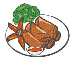 Spring Rolls Embroidery Design | EmbroideryDesigns.com
