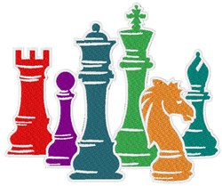 Chess Pieces Embroidery Design | EmbroideryDesigns.com
