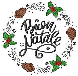 Buon Natale Embroidery Design | EmbroideryDesigns.com