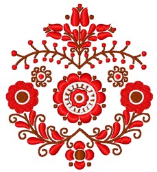Rosemaling Flowers Embroidery Design | EmbroideryDesigns.com