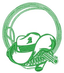 Cowboy & Lasso Outline Embroidery Design | EmbroideryDesigns.com