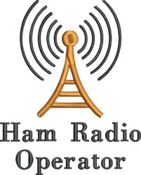 Ham Radio Operator Embroidery Design | EmbroideryDesigns.com