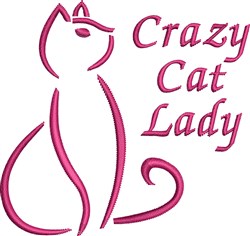 Cat Lady Embroidery Design | EmbroideryDesigns.com