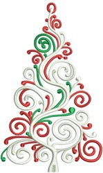 Swirl Christmas Tree Embroidery Design | EmbroideryDesigns.com