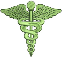 Caduceus Embroidery Design | EmbroideryDesigns.com