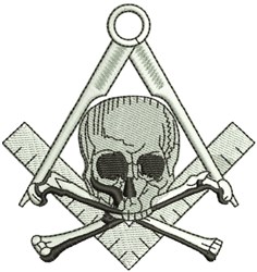 Mason Skull Embroidery Design | EmbroideryDesigns.com