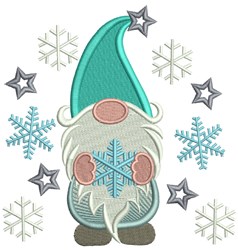 Gnome Snowflakes Embroidery Design | EmbroideryDesigns.com