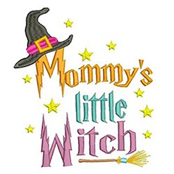 Mommy's Little Witch Embroidery Design | EmbroideryDesigns.com
