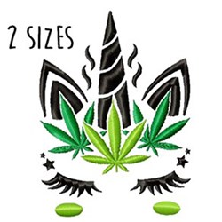 Weed Unicorn Embroidery Design | EmbroideryDesigns.com