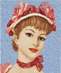 Vintage Lady Embroidery Design | EmbroideryDesigns.com