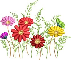 Colorful Flowers Embroidery Design | EmbroideryDesigns.com