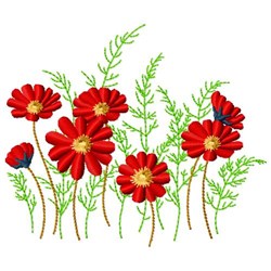 Red Flowers Embroidery Design | EmbroideryDesigns.com
