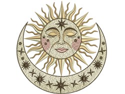 Sun & Moon Embroidery Design | EmbroideryDesigns.com