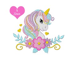 Unicorn Head Embroidery Design | EmbroideryDesigns.com