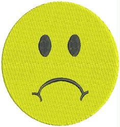 Sad Smiley Face Embroidery Design | EmbroideryDesigns.com