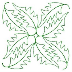 Stipple Leaf Quilt Block Embroidery Design | EmbroideryDesigns.com