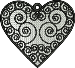 FSL Curly Heart Ornament Embroidery Design | EmbroideryDesigns.com