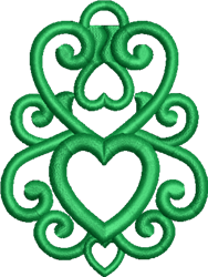 FSL Curly Hearts Embroidery Design | EmbroideryDesigns.com