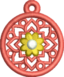 FSL Daisy Charm Ornament Embroidery Design | EmbroideryDesigns.com